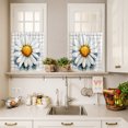 Abstract Orange Blue Watercolor Daisy Curtain Tier and Valance Set 3 ...