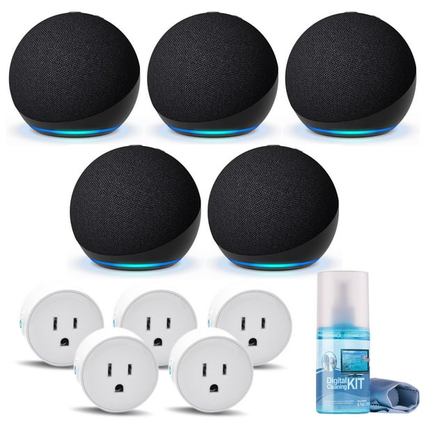 5-Pack Echo Dot (5th Gen, 2022 Release) (Charcoal) with 5-Wifi Smart ...
