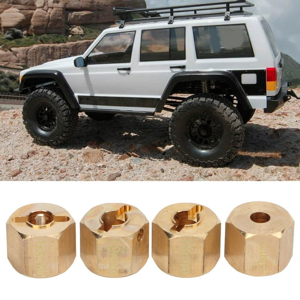 4Pcs RC Hex Wheel Hub Adapter 12mm Brass Wheel Hex Hub Extension With Pin Screw For SCX10 90046 ...