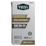 Super Tech Full Synthetic SAE 0W-20 Motor Oil, 12 Quart Bag (3 gallons ...