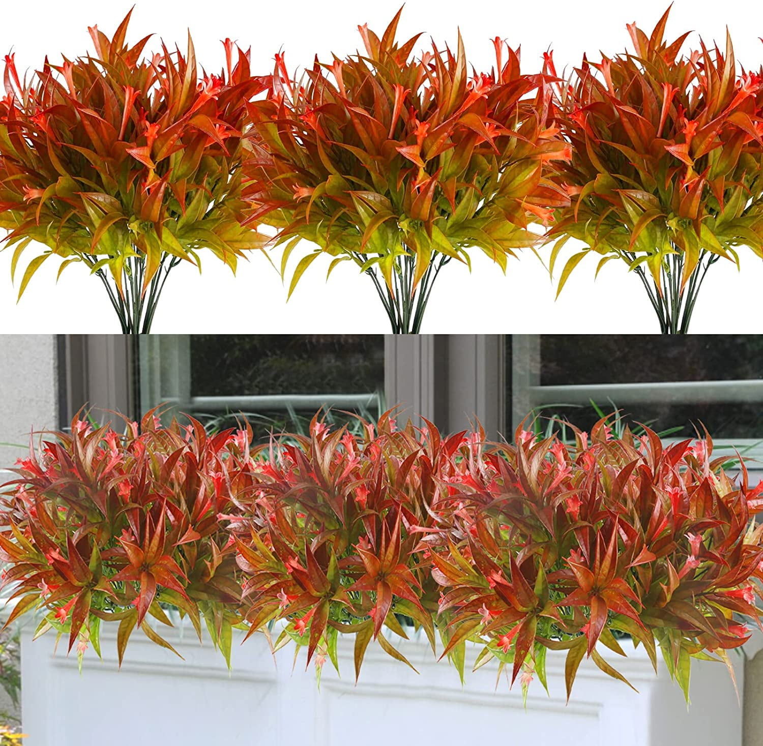 Zukuco Artificial Flower Plants Fake Greenery Stems Morning Glory ...