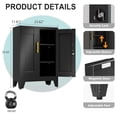 35.43" Lockable Metal Storage Cabinet, Steel Locker File Cabinet with 2 ...