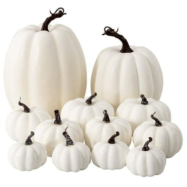 8 Inch Large Artificial Pumpkins Halloween Decor DIY White Foam ...