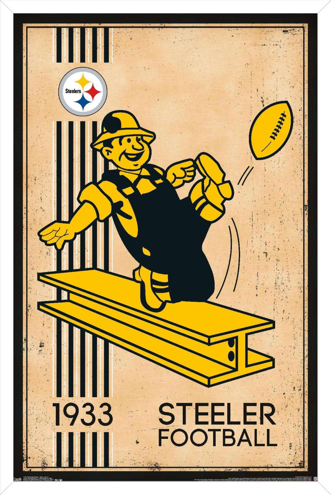 NFL Pittsburgh Steelers - Retro Logo 14 Wall Poster, 14.725" x 22.375 ...