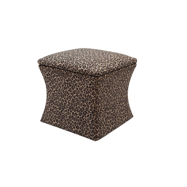 Holly Concaved Storage Ottoman, Leopard - Walmart.com