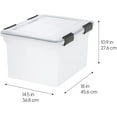 File Box, File Organizer w/Hinged Split Lid for Letter File, Important ...