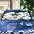 Blue Starfishes on Beige Background Windshield Sun Shade Automobile ...
