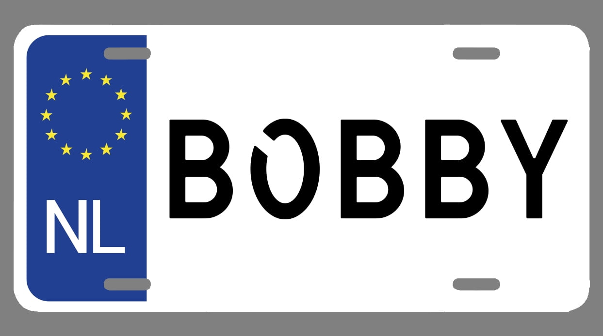 Bobby Name Euro Style License Plate Tag Vanity Novelty Metal | UV ...