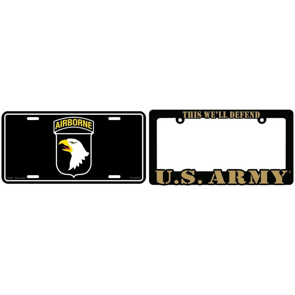 U.S. Army 101st Airborne License Plate with U.S. Army Frame - Walmart ...