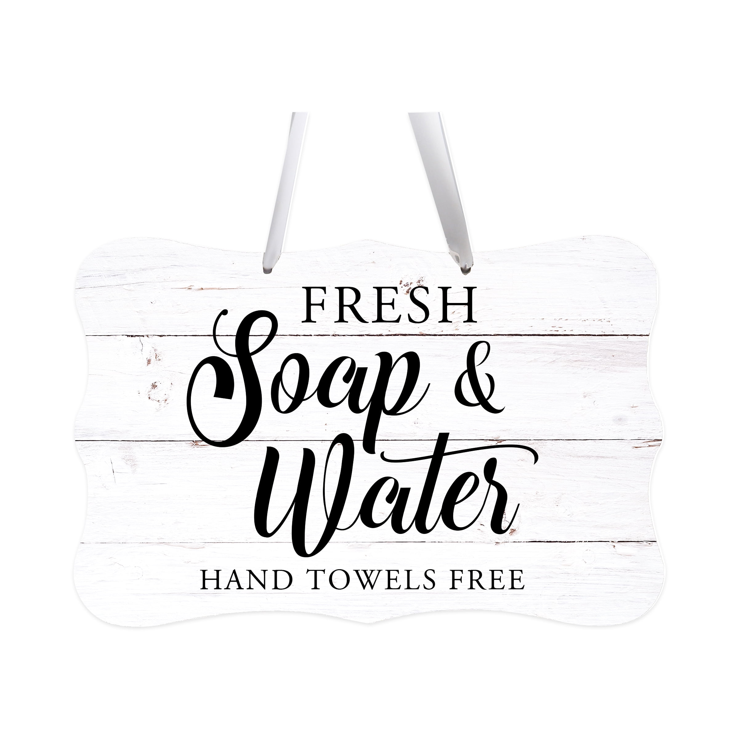 LifeSong Milestones 8x12 Ribbon Sign Fresh Soap & Water Free 2 (Shiplap ...