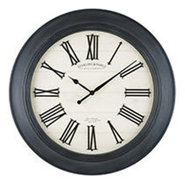 Roman Numerals Wood Clock - Black and Beige - Walmart.com