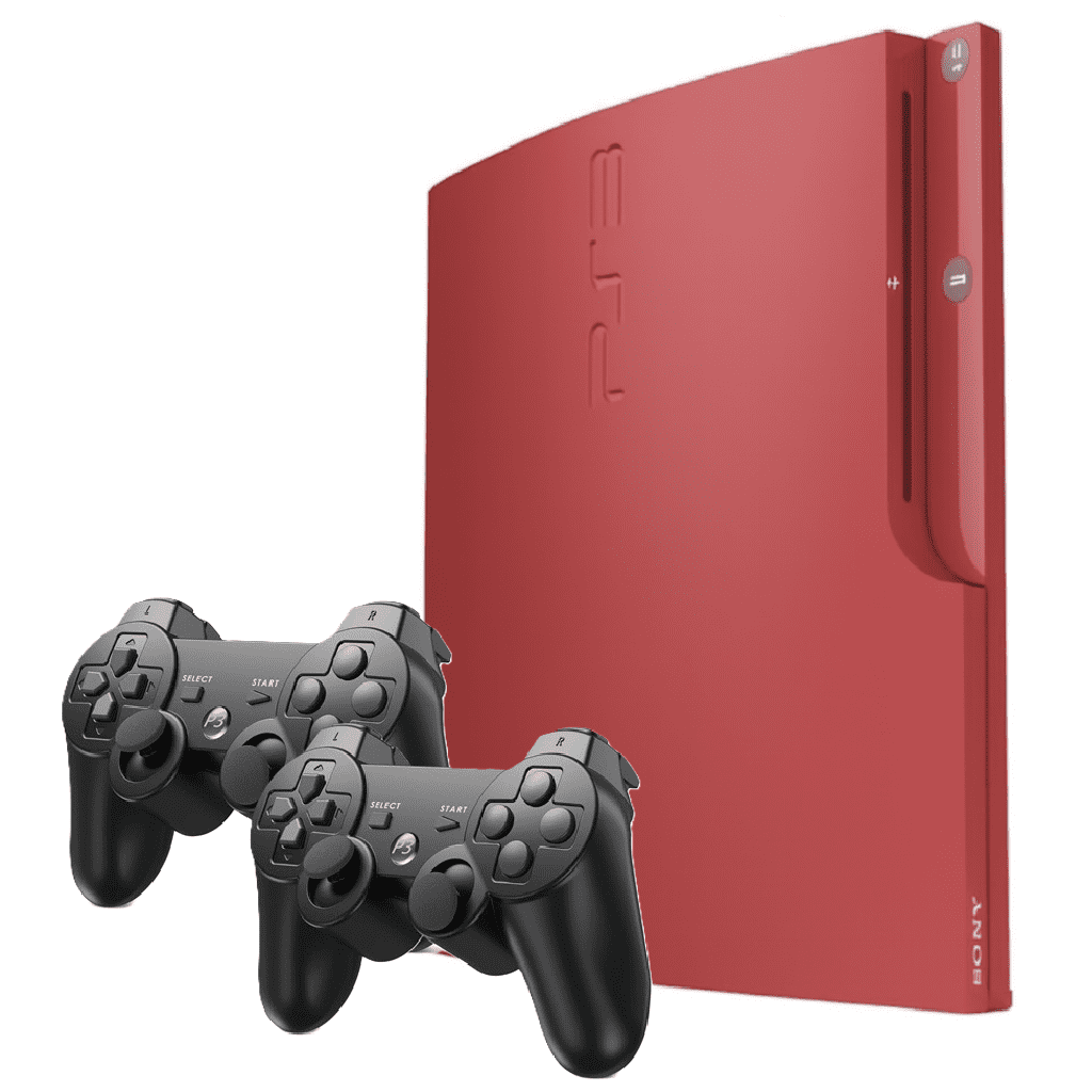 Restored Sony Playstation 3 PS3 Console Slim 320GB Red with 2 Retrofam ...