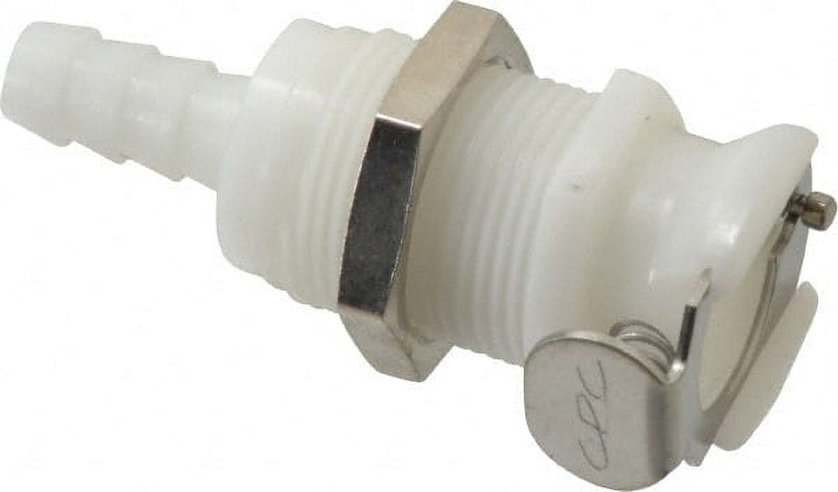 CPC PLCD16004 1/4" Hose Barb Valved Panel Mount Acetal Coupling Body ...