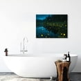 Patifu Fireflies Over Lake At Night HD Print Framed Canvas Wall Art ...