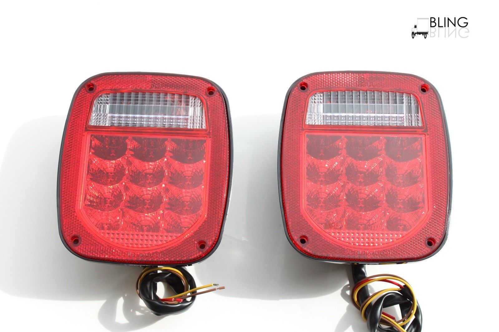 LED Universal Stud-mount Combination Tail Lights Red License ...