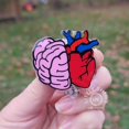 Anatomical Heart & Brain Badge Reel: Magnetic Medical Badge Clip ...