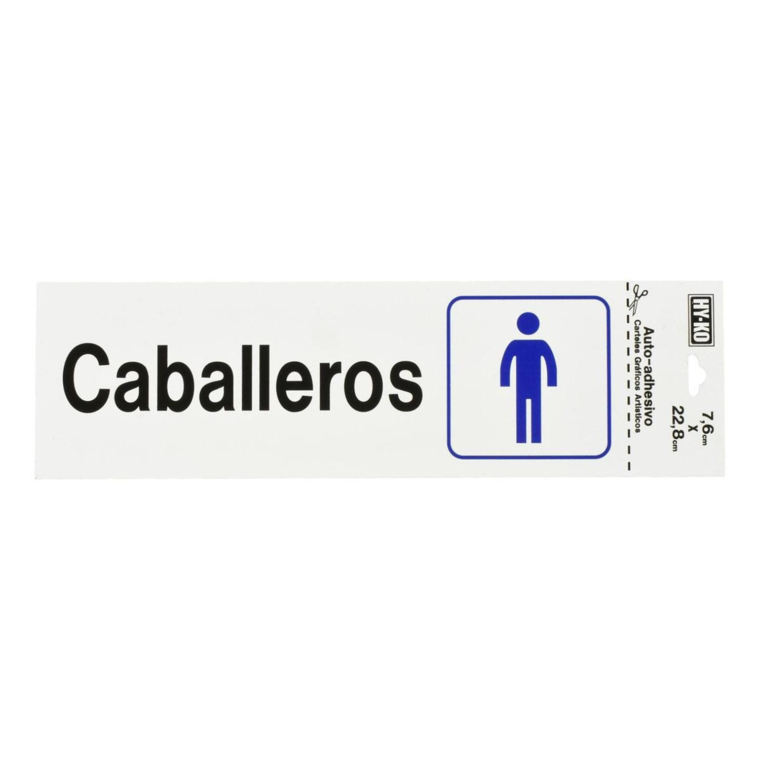 Letrero Para Baño Caballeros Hy-Ko Blanco 7.6X22.8Cm multicolor ...