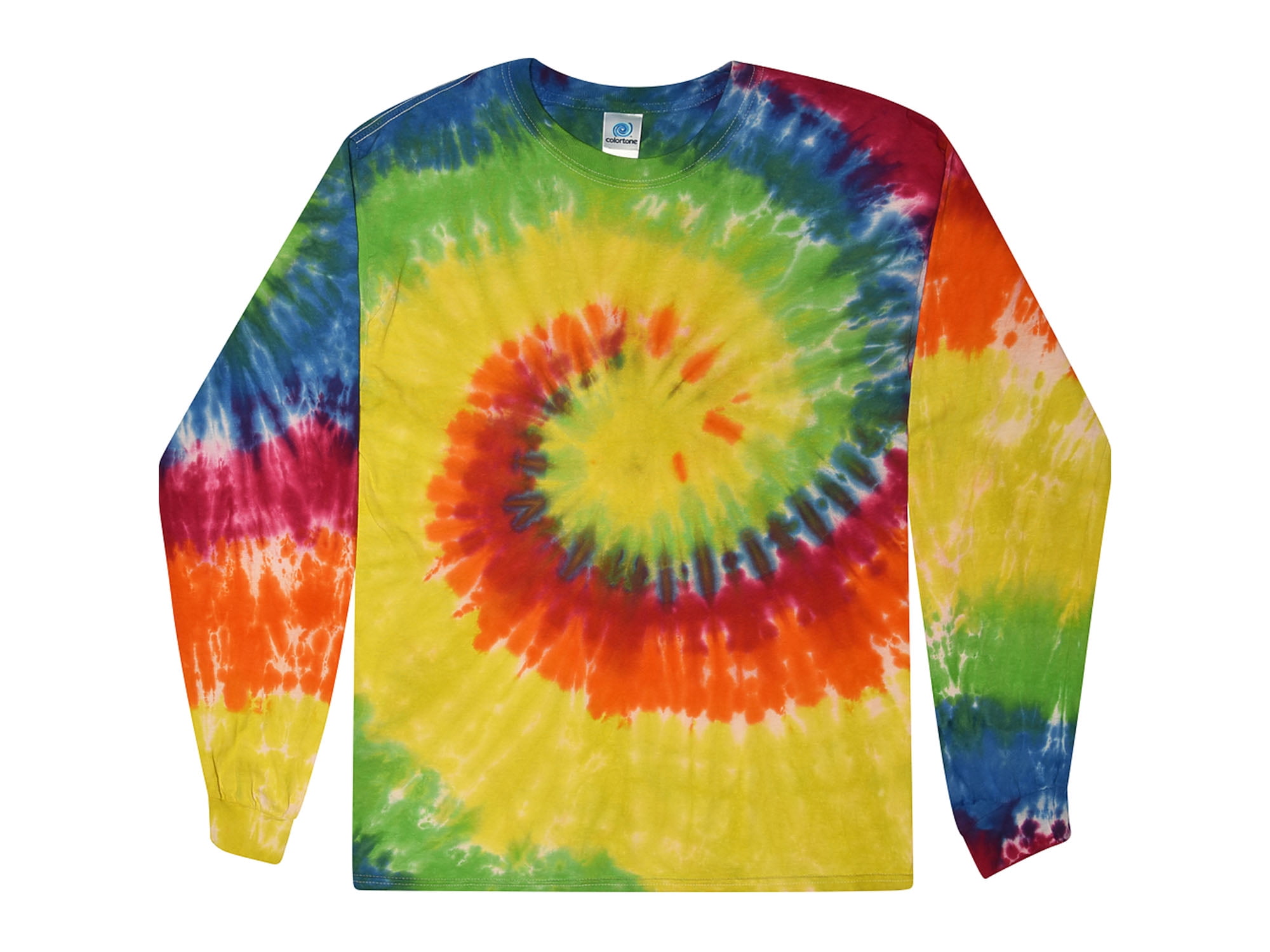 Colortone Tie-Dye Long Sleeve Shirts Juniors Sizes XS to L - Walmart.com