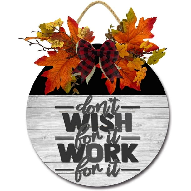 Eveokoki 11" Rustic Solid Dont Wish For It Work For It Wood Signs,Wall ...