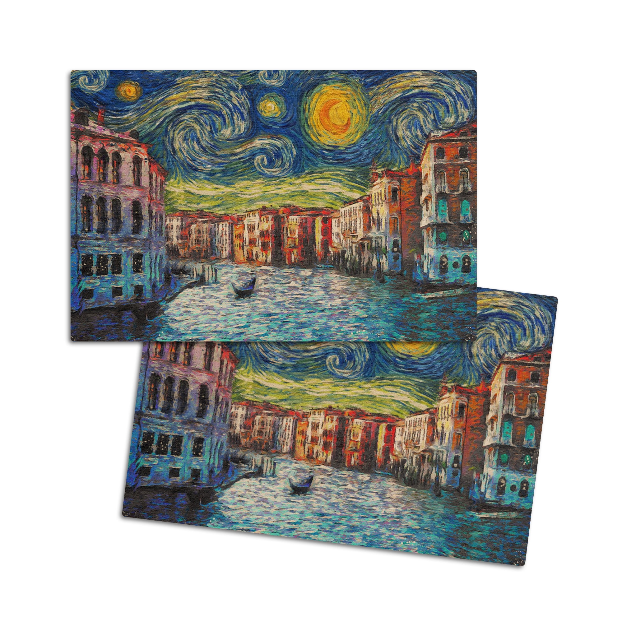 Venice, Italy, Starry Night, Van Gogh (4x6 Birch Wood Postcards, 2-Pack ...