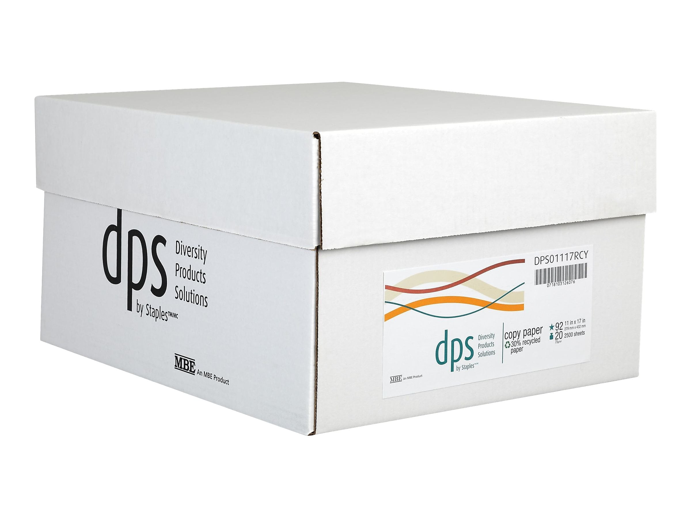 Staples DPS Recycled 11-Inch x 17-Inch Copy Paper, 20 lb, 92 Bright ...