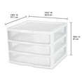 Sterilite Clear Plastic Three-Drawer Stackable Organizers, Small ...