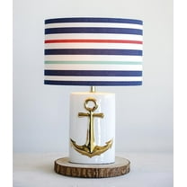 Sea Nautical Coastal Golden Ship Anchor Ceramic Table Lamp Navy Sailor ...