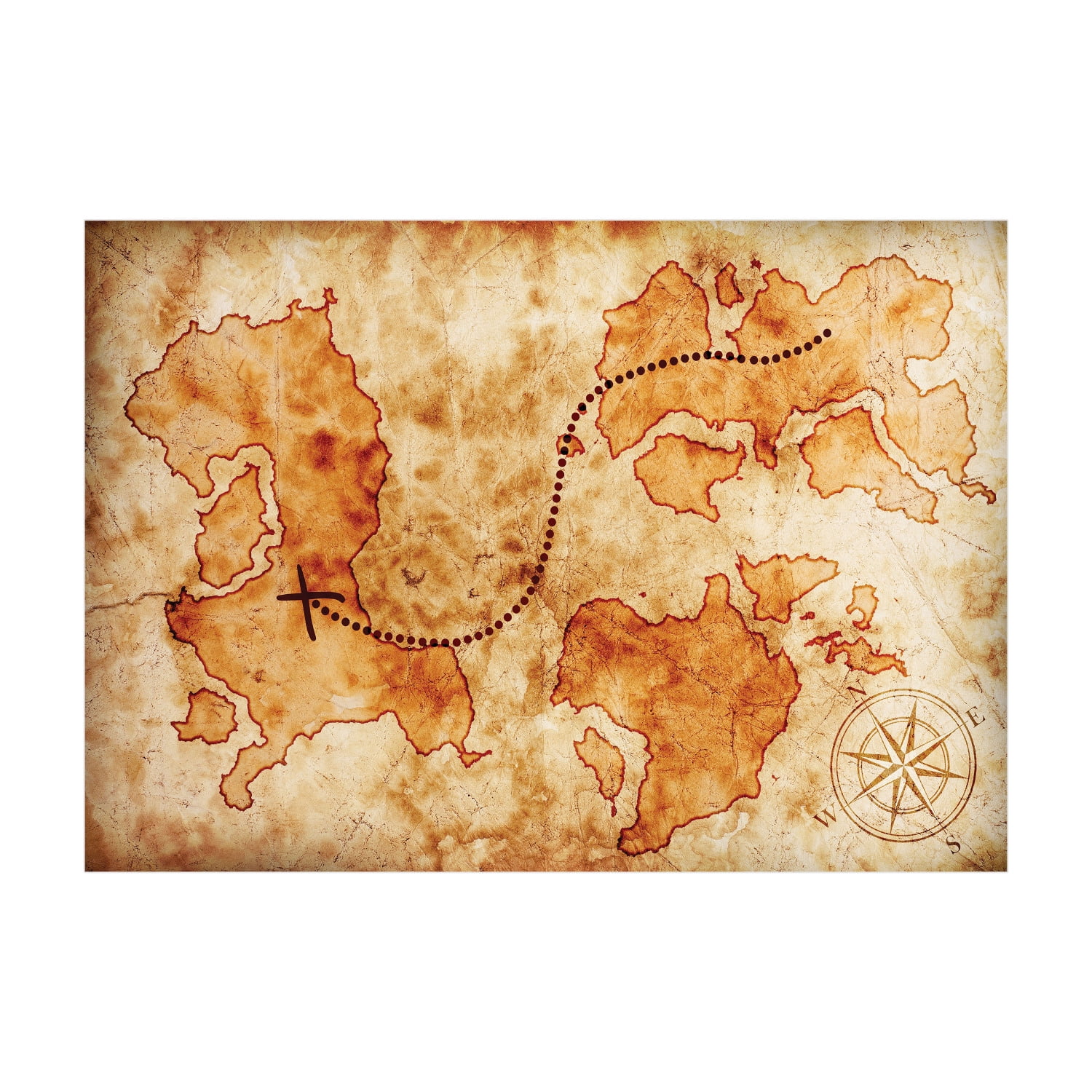 Ambesonne Cream Jigsaw Puzzle Durable Cardboard, Grunge Map, 1000 pcs ...