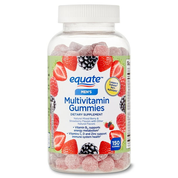 Equate Men's Multivitamin Gummies for General Health, Mixed Berry, 150 ...