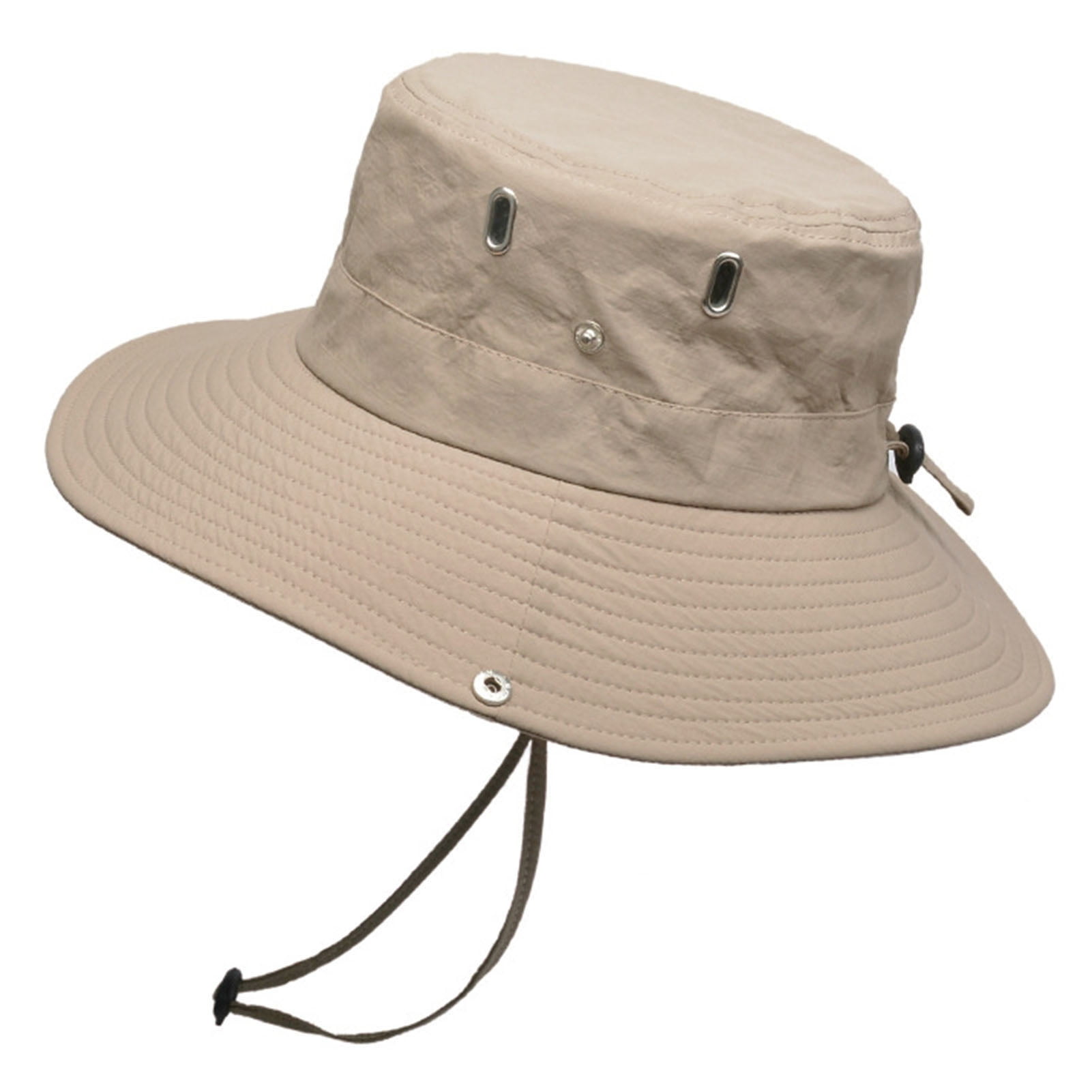 Mightlink Summer Men Bucket Hat Solid Color Anti Sun Wide Brim ...