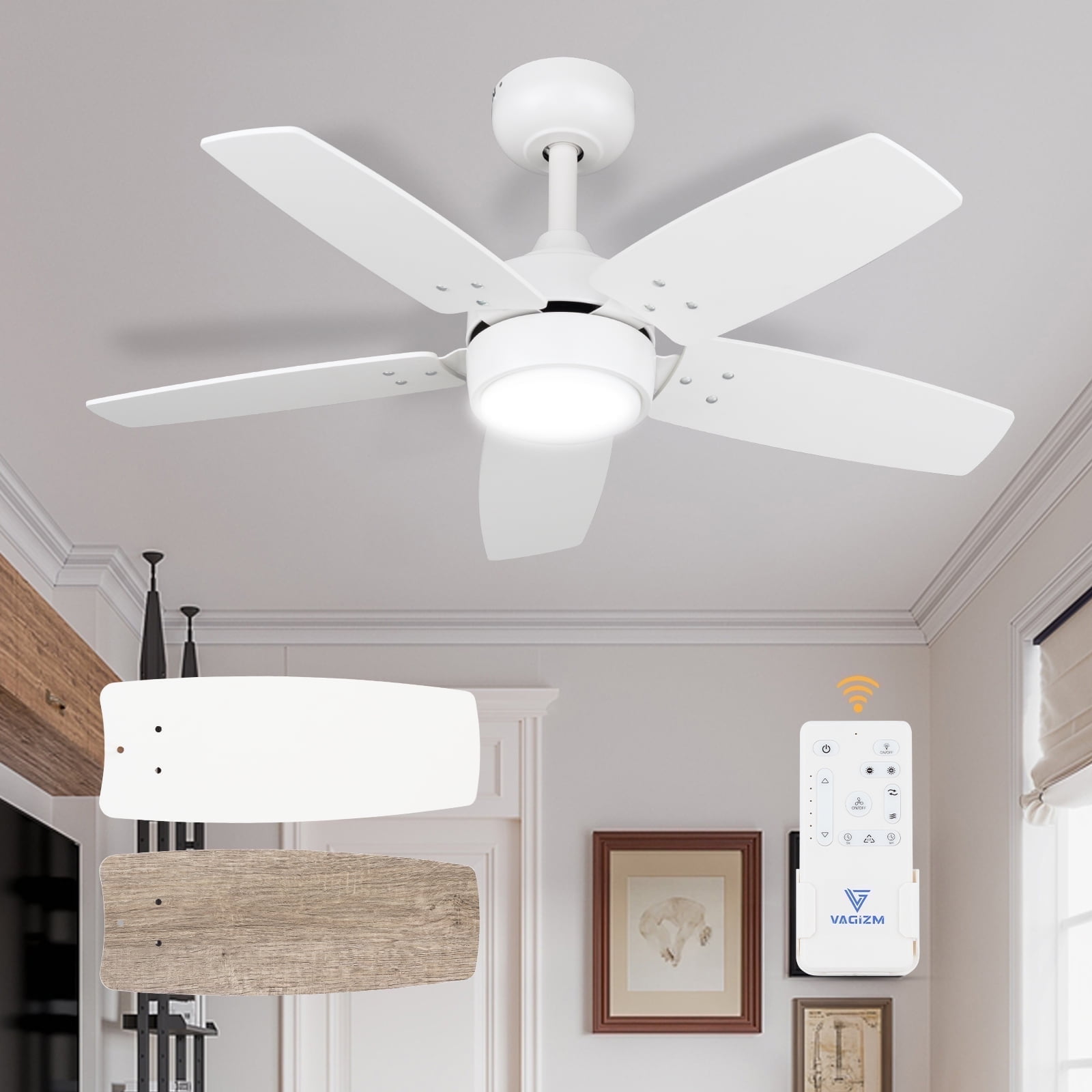 Click here for Vagizm Ceiling Fan 36 For Small Room: Matte White... prices