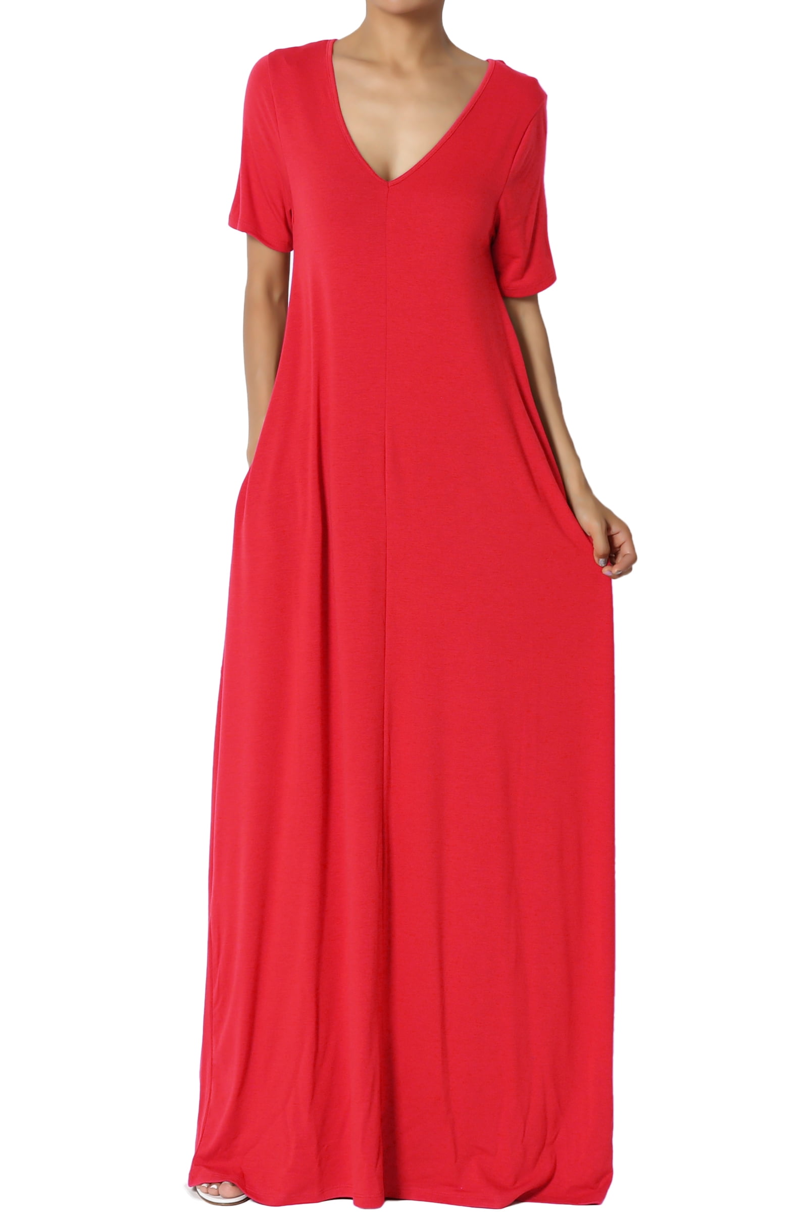 Themogan Themogan Womens S~3x Soft Jersey Oversized V Neck Short
