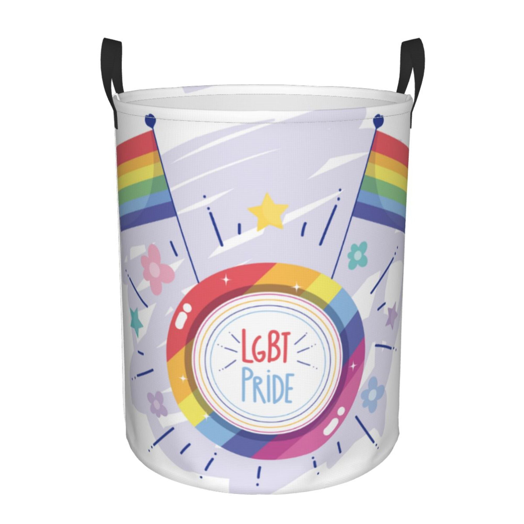 DouZhe Waterproof Collapsible Large Laundry Baskets, Rainbow Flag LGBT ...