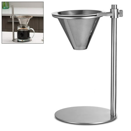 Adjustable Stainless Steel Coffee Stand with Double Filter Freestanding ...