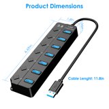 7-Port USB 3.0 Hub, iMounTEK Data USB Hub Splitter with Separate ON OFF ...