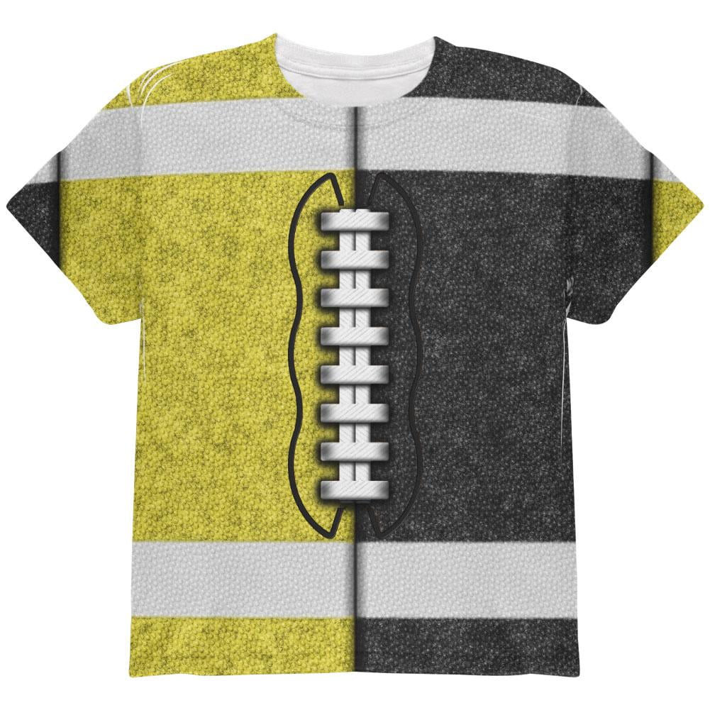 Fantasy Football Team Yellow and Black All Over Youth T Shirt Multi YLG ...