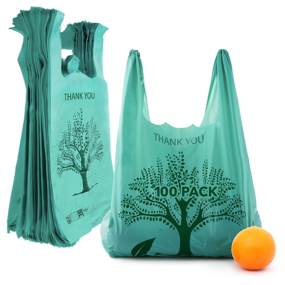 Stock Your Home Grocery Bags Disposable 200 Pack T Shirt Thank You Bags ...