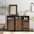 Furniture of America Horr 47-in. Rustic Walnut 7-shelf Buffet Server ...