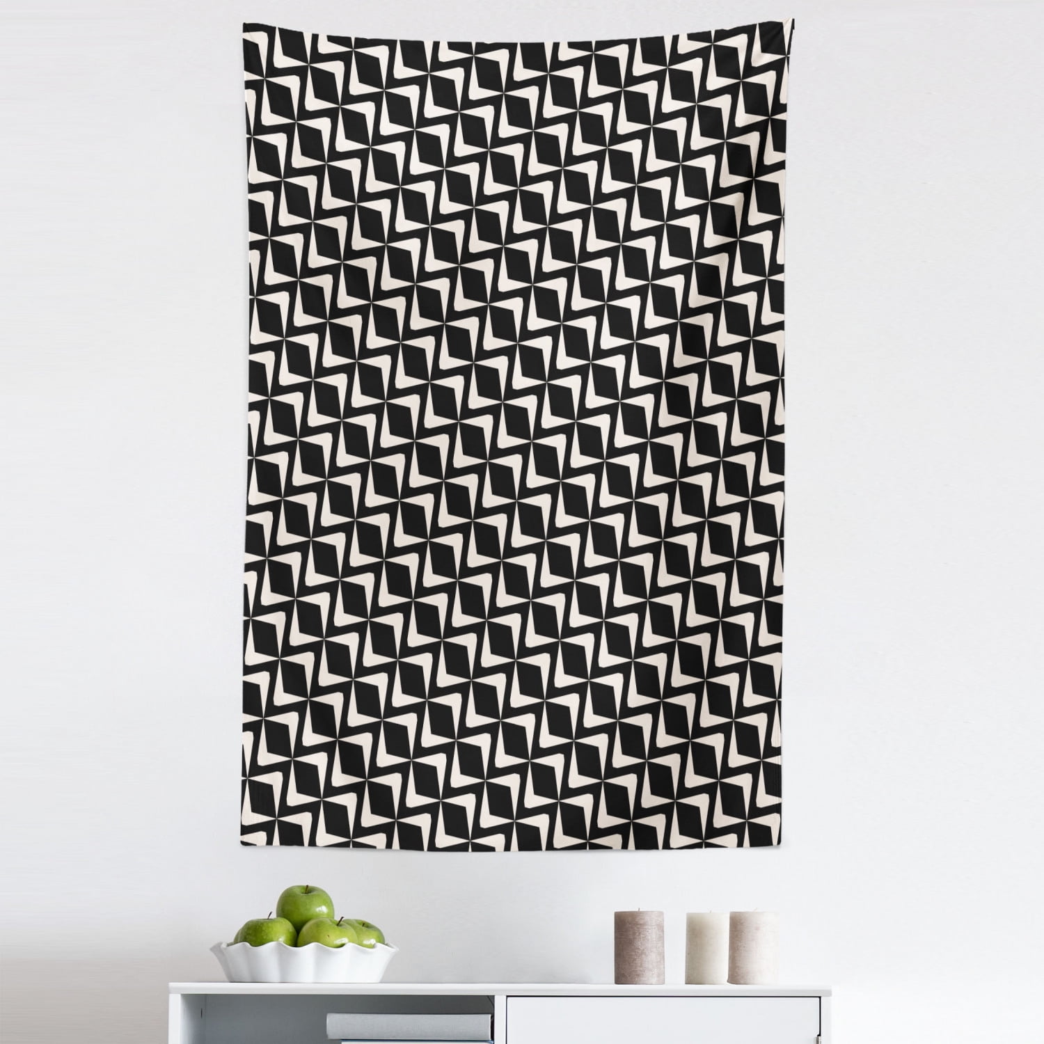 Abstract Tapestry, Art Deco Style Image Ornamented with Diamond Shapes ...