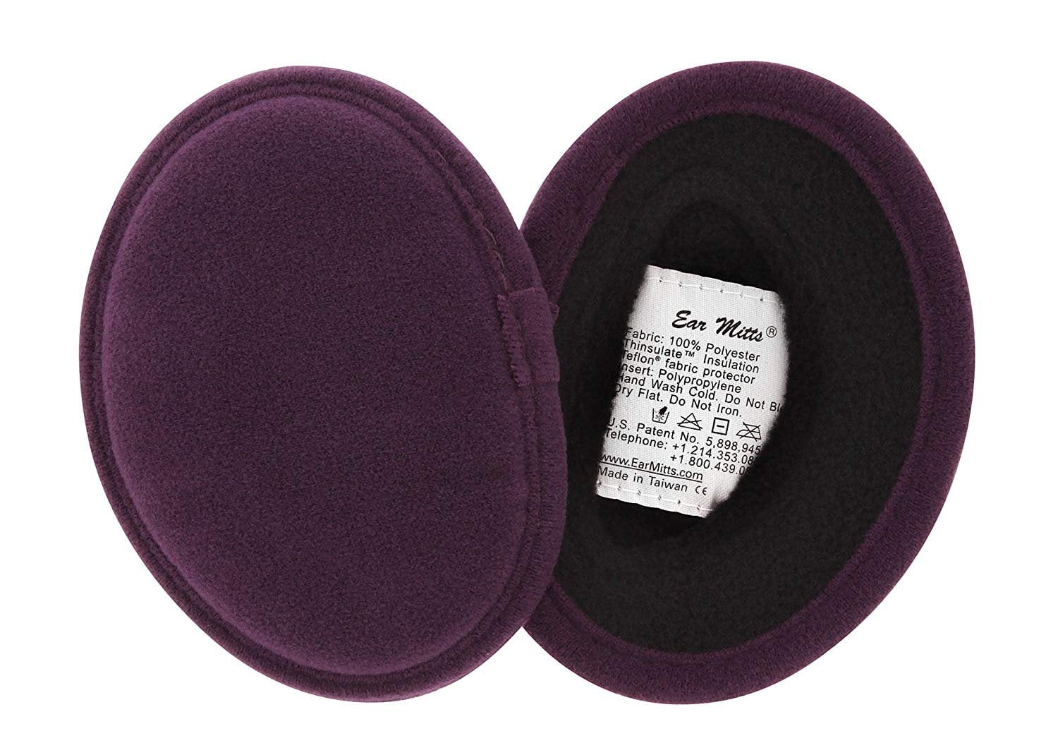 Ear Mitts Bandless Ear Muffs, Eggplant (Purple) Faux Suede Ear Warmers ...