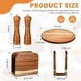 4-piece country farm decor set, mahogany wooden napkin holder salt and ...