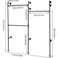 Industrial Pipe Clothing Rack on Wheels, Rolling Iron Garment Racks ...