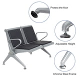 Kinbor Office Set Metal Base Waiting Chair, Reception Guest Bench, PU ...