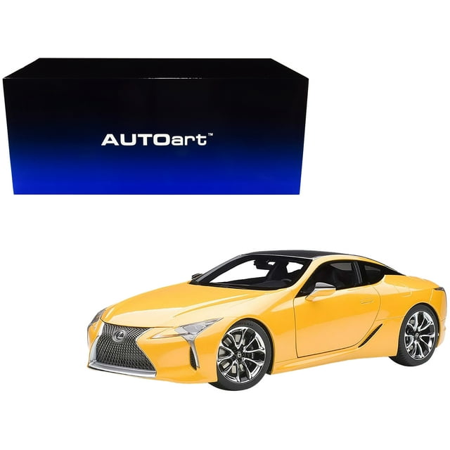 Diecast Lexus LC500 Yellow Metallic with Carbon Black Top 1/18 Model ...