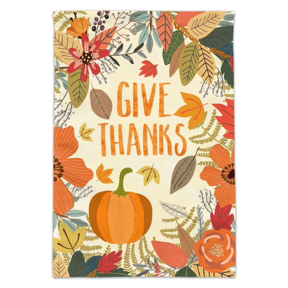 Give Thanks Thanksgiving Pumpkins Garden Yard Flag - Walmart.com