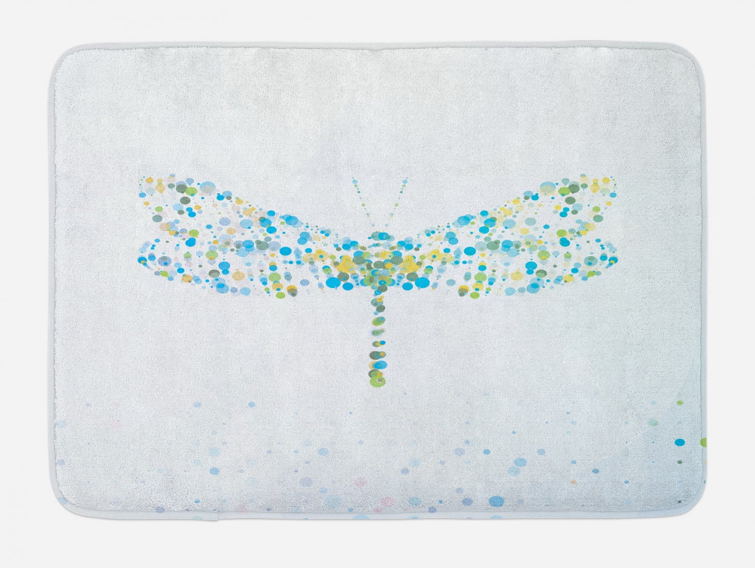 Dragonfly Bath Mat, Macro Futuristic Digital Dragonfly Figure Made with ...