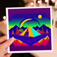 3drose, Blue, Yellow, Purple, Tent at Night. Cool Happy Camper Gift for ...