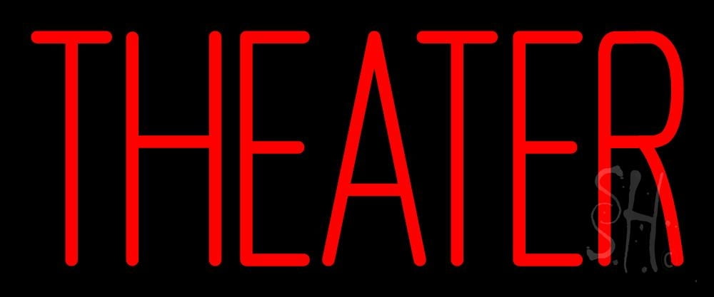Red Theater Block LED Neon Sign 10" Tall x 24" Wide - inches Black ...