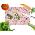 Caroline's Treasures Pink Flowers and Polka Dots Glass Cutting Board ...