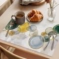 Abstract Ink Cotton Linen Placemats Set of 8, Green Yellow Blue Ink ...